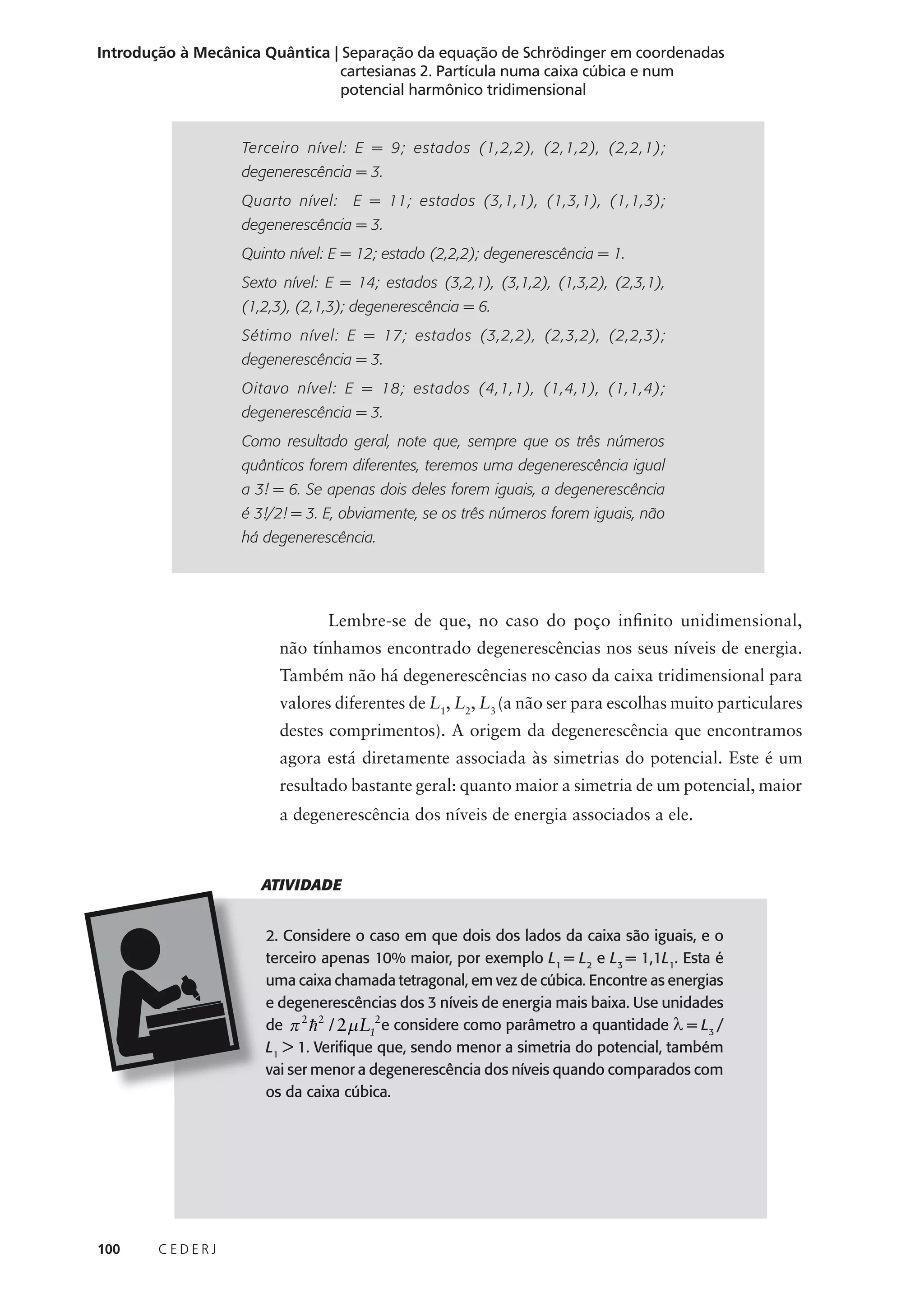 Aula 18: Separação da equação de Schrödinger em coordenadas cartesianas ...