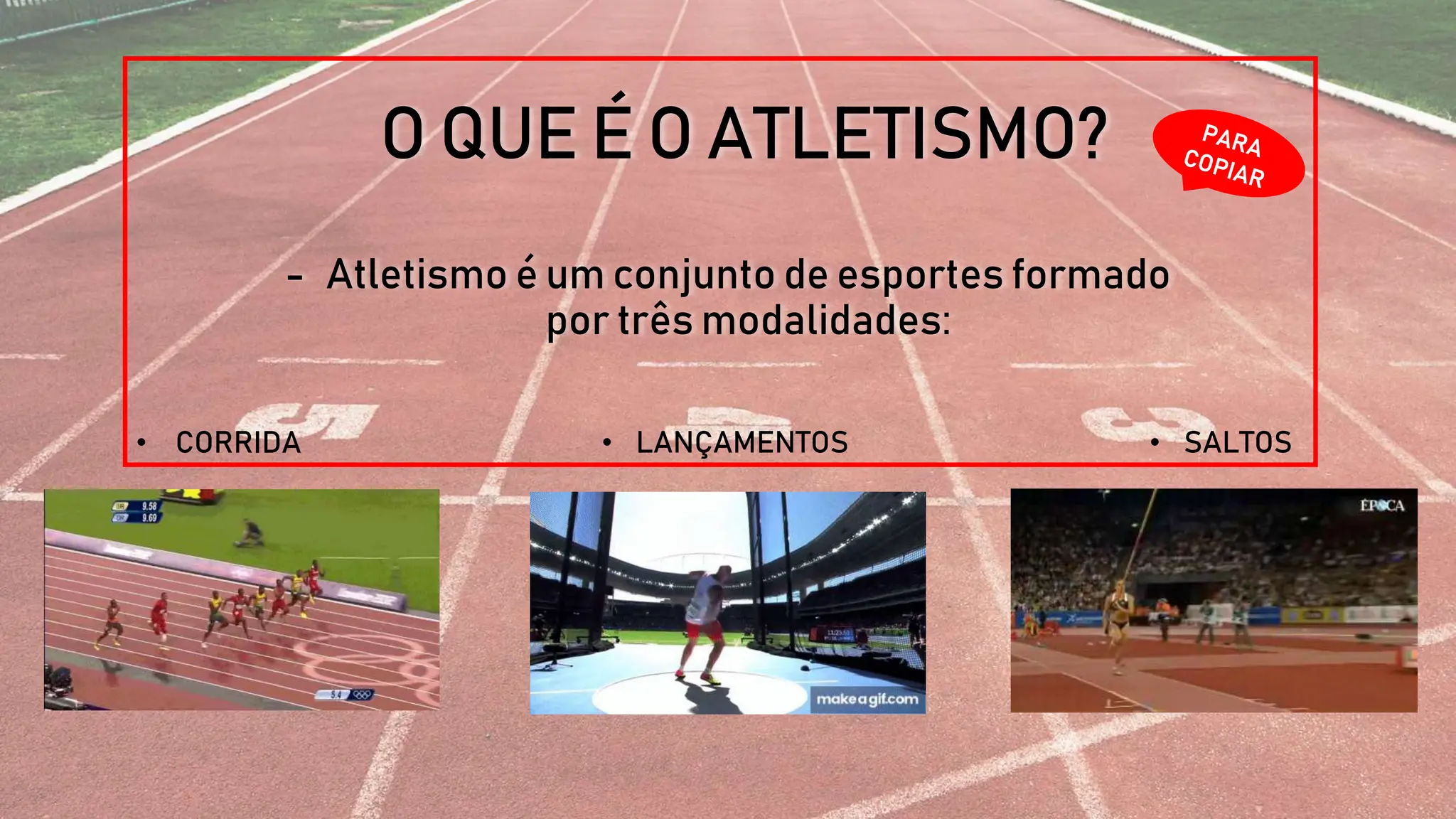 AULA DE ATLETISMO PARA 6ª ANO DO ENSINO FUNDAMENTAL | PPTX