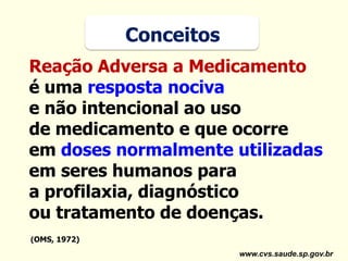 Aula 1 Farmacovigilância Introdução, conceitos, dados estatísticos | PPTX