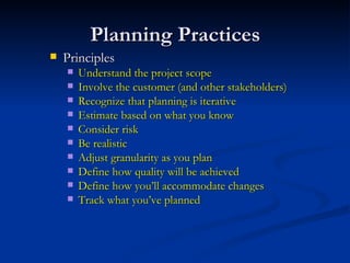 Aula 2 - Planning Practices by Roger Pressman | PPT