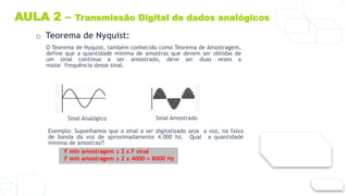 Aula 2 - transmissão digital: Modulação e Multiplexação | PPTX