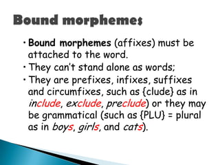 Aula 2 types of morphemes | PPTX