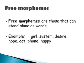 Aula 2 types of morphemes | PPTX