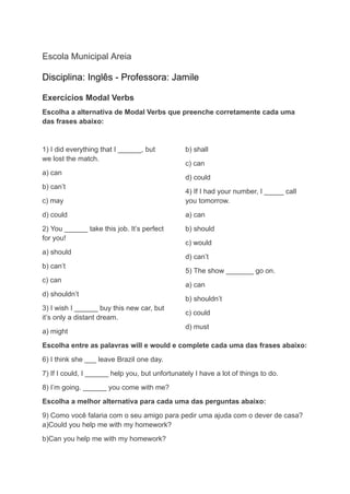 Verbos Modais | PDF