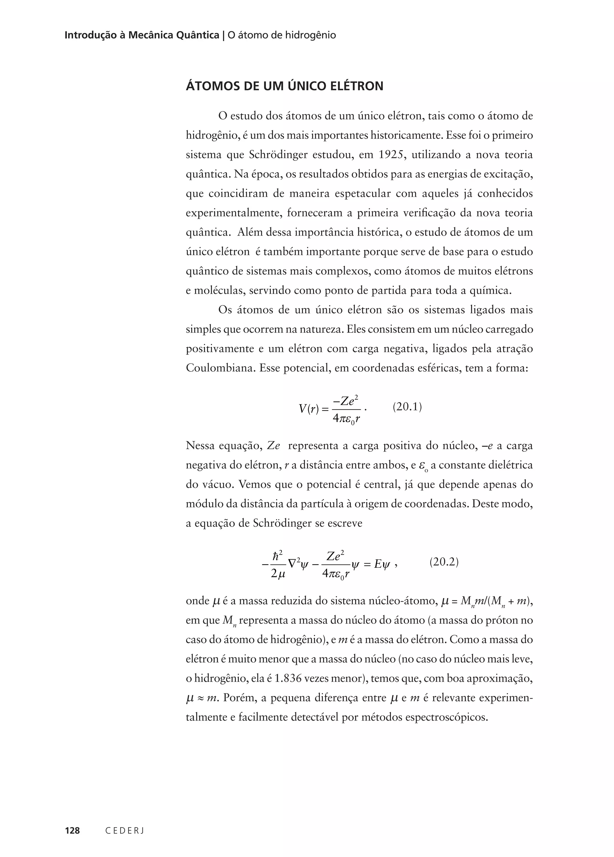 Aula 20: O átomo de hidrogênio | PDF