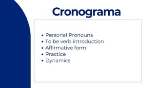 Comprehensive English I Lesson on Personal Pronouns and To Be Verb | PDF