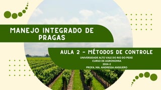 Aula 2 Métodos de controle para Manejo integrado de pragas | PDF