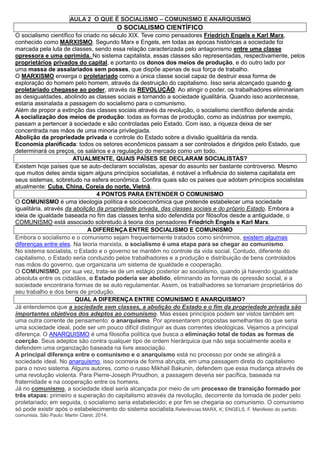 AULA 2 SOCIALISMO CIENTIFICO.docx - Prof. Ms. Noe Assunção | DOCX