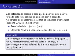 Linguagens Formais e Autômatos: alfabetos, palavras e linguagens | PDF