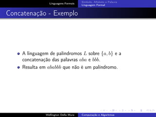 Linguagens Formais e Autômatos: alfabetos, palavras e linguagens | PDF