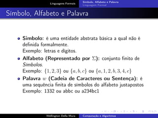 Linguagens Formais e Autômatos: alfabetos, palavras e linguagens | PDF