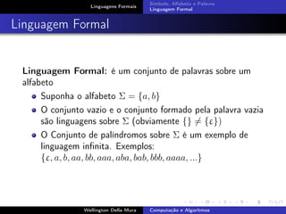 Linguagens Formais e Autômatos: alfabetos, palavras e linguagens | PDF