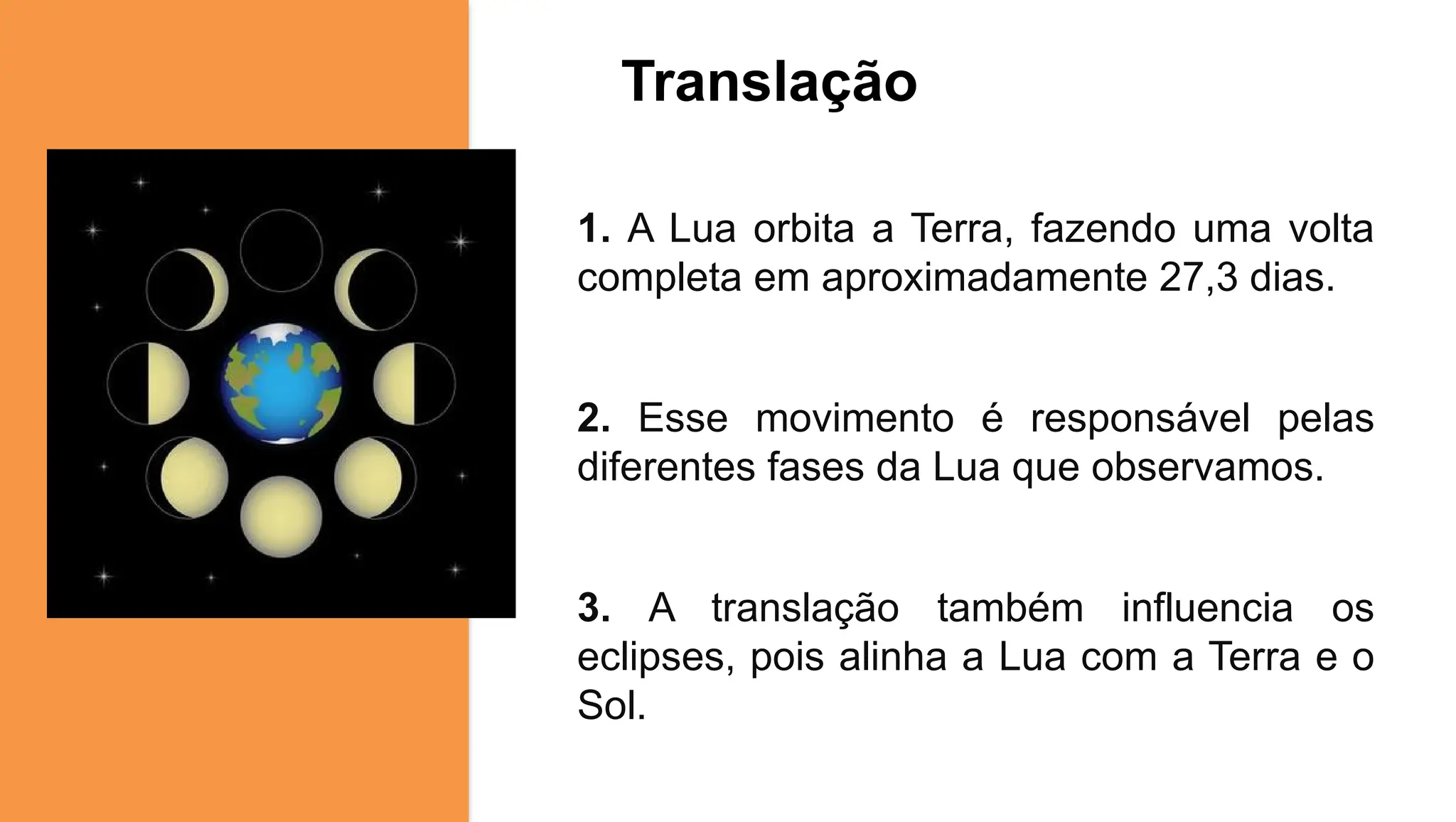 Movimentos da Lua e suas fases, eclipses | PPTX