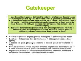 Aula 3 Teoria Ii Agenda, Newsmaking E Gatekeeper | PPT