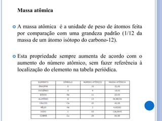 Elementos químicos, Tabela Periódica e Propriedades periódicas e ...