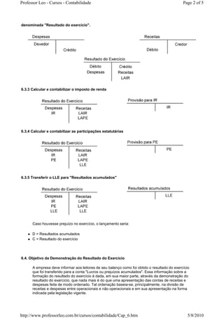 Aula 6. apuração e demonstração do resultado do exercício | PDF