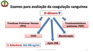 Aula 6, 7 & 8 - Siste. anticoagulatorio, Coagulopatias, Coagulograma ...