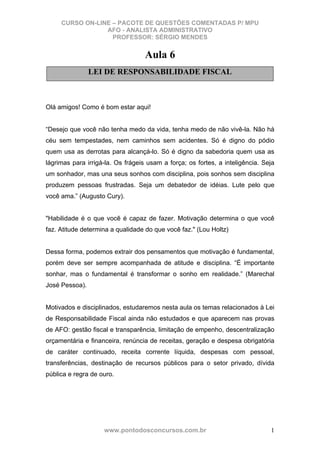 Aula 6 afo questões comentadas | PDF
