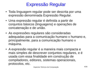 Aula 7 expressão regular | PDF