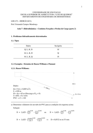 Aula 7 hidrodinamica perdas de carga | PDF