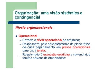 Aula 8 recursos, níveis e ambiente organizacional | PDF