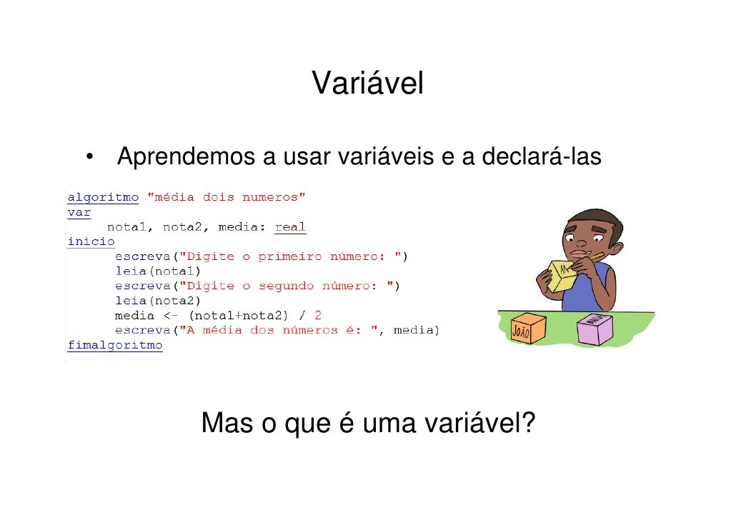 Aula 8 Lógica De Programação Variáveis Tipos De Dados E Operador…