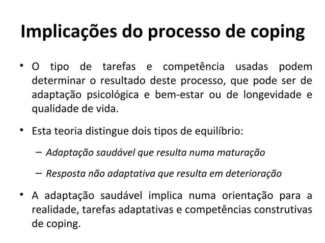 Aula 8 mecanismos de coping | PPT