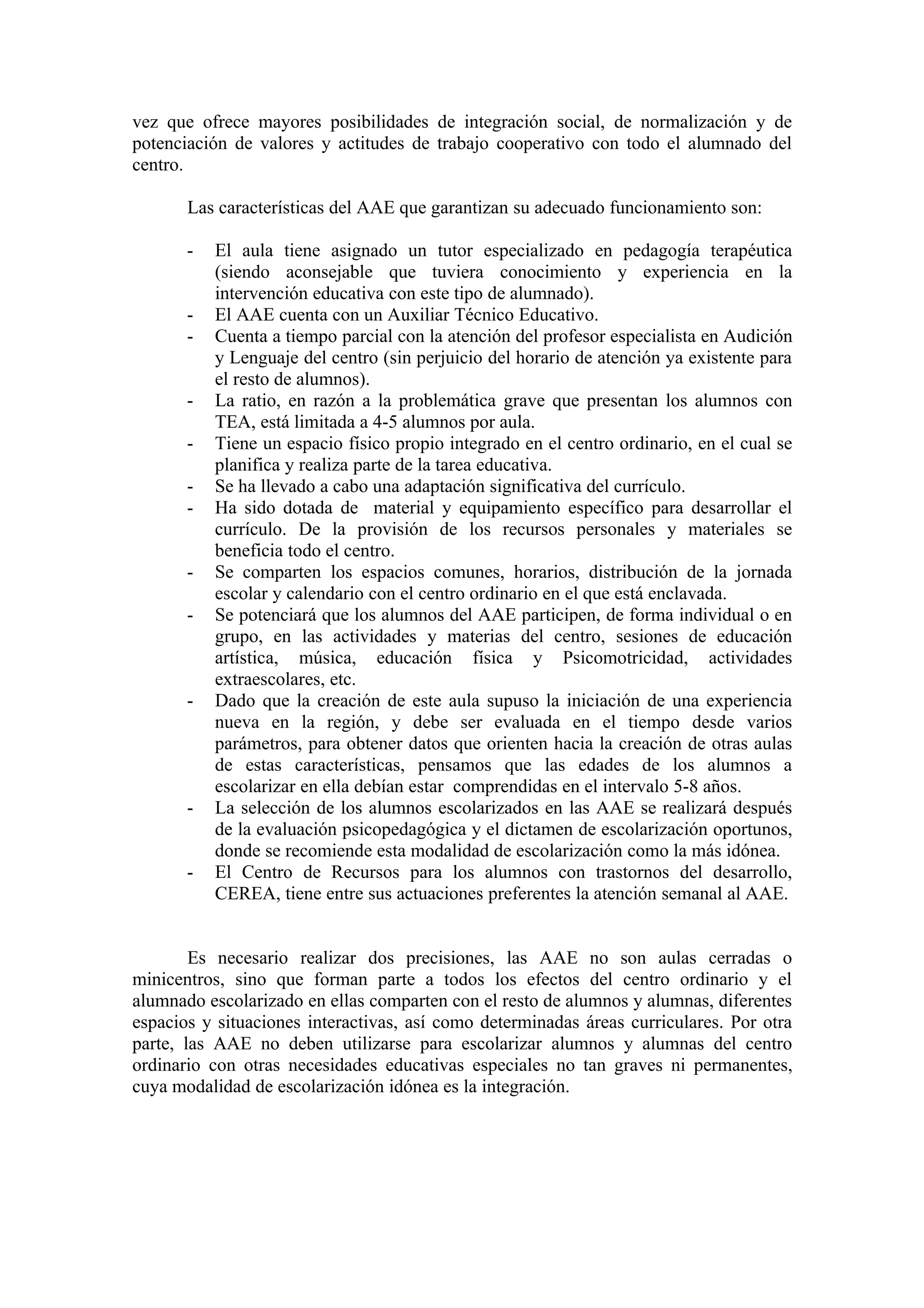 Aula abierta específica de alumnos con TEA - Miguel Ángel Escobar ...