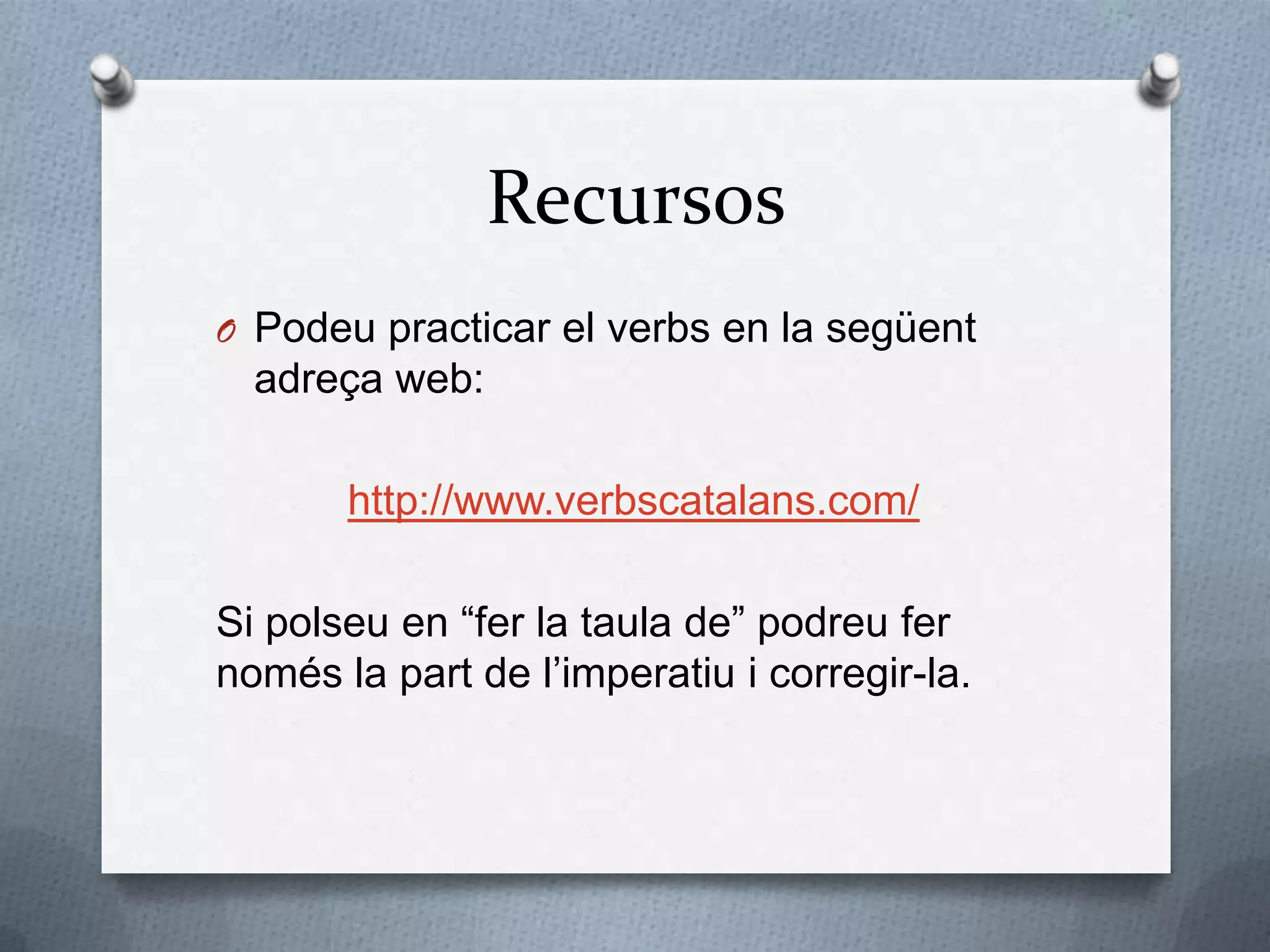 Formació de l'imperatiu | PPTX