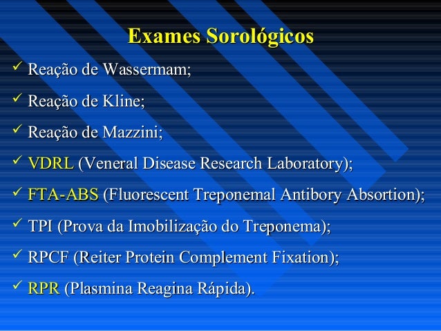 Aula de exames sorologia