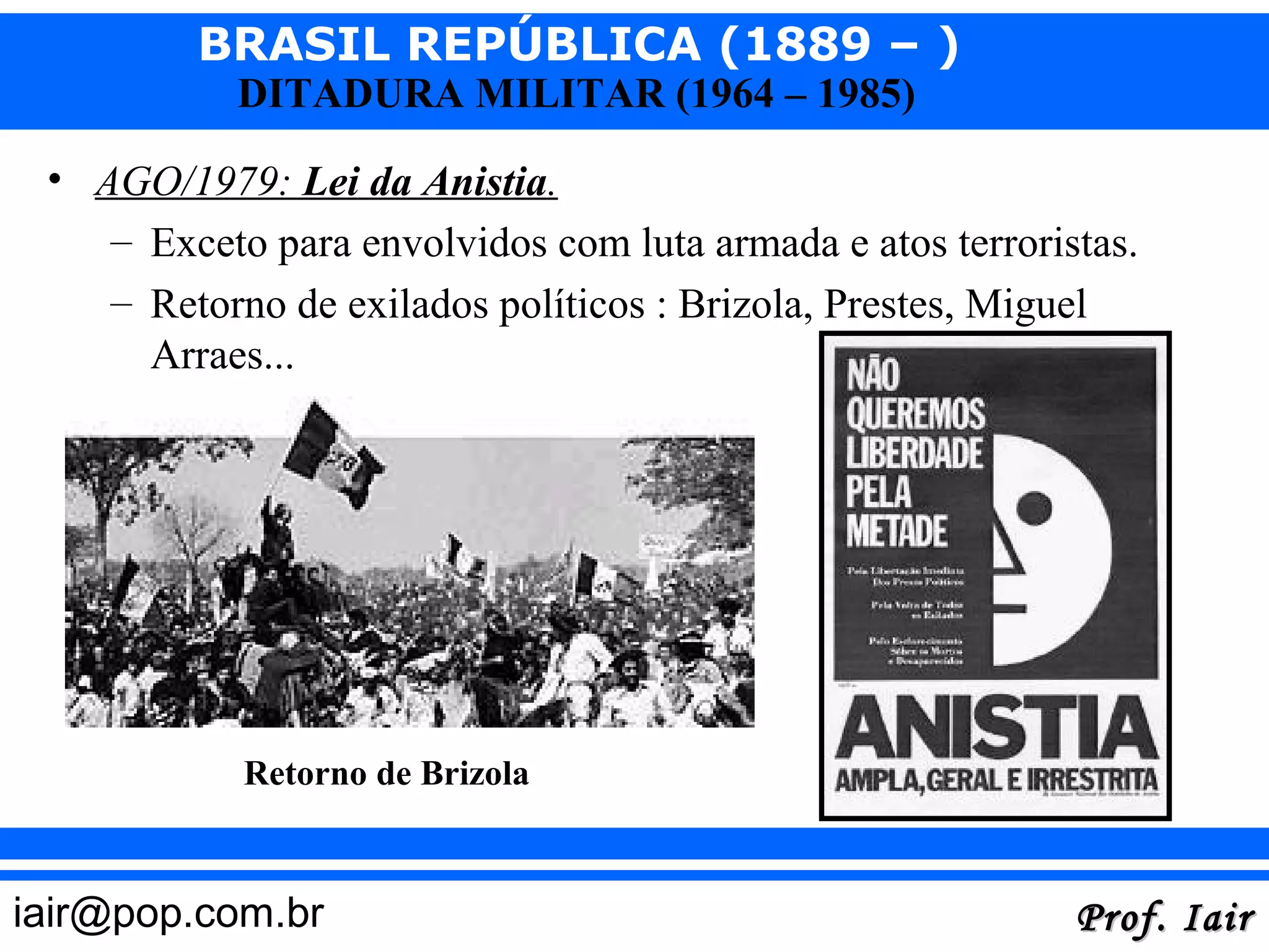 Ditadura Militar (1964-1985) | PPT