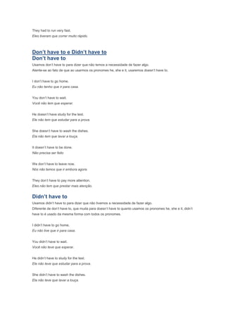 Aula de inglês 38 uso de have to e has to | PDF