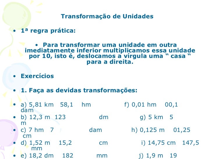 Aula de unidades de medidas