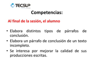 Párrafos de conclusión | PPTX