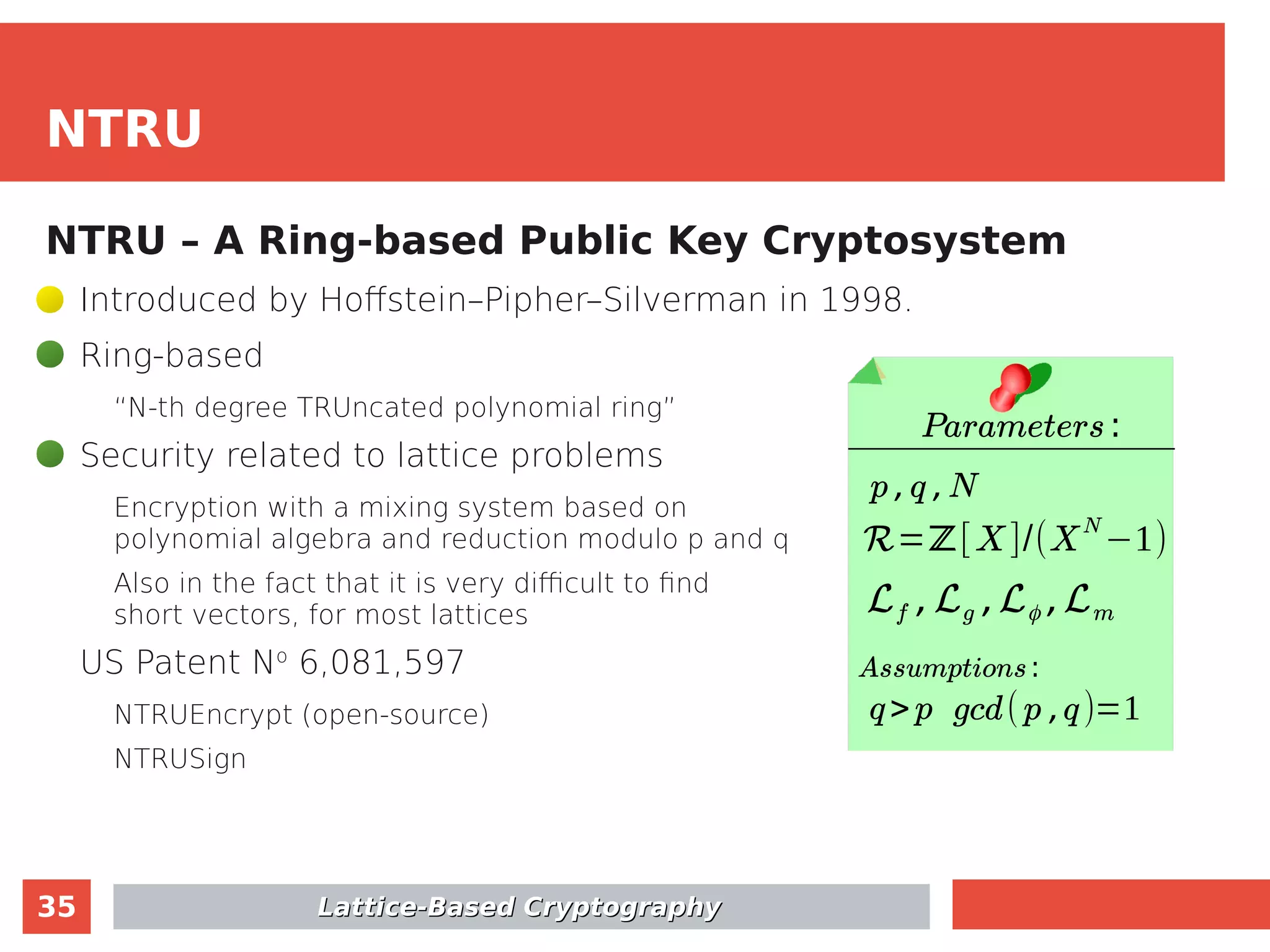 Introduction - Lattice-based Cryptography | PPT Introduction - Lattice-based Cryptography | PPT