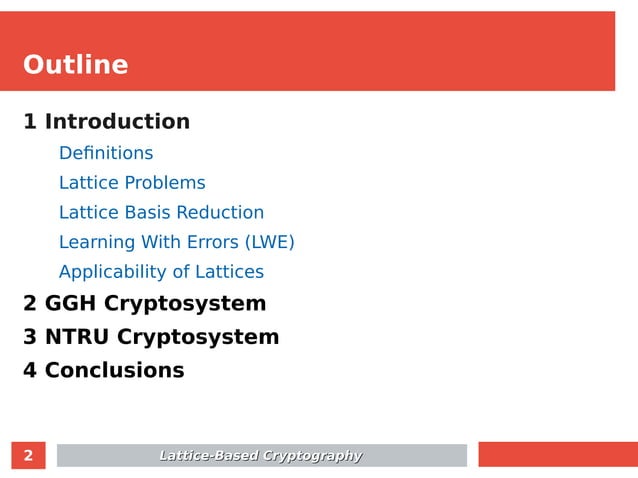 Introduction Lattice Based Cryptography Pdf Physics Science