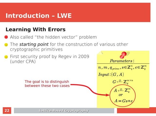 Introduction Lattice Based Cryptography Ppt