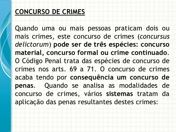 Concurso Formal E Material De Crimes Exemplos – Novo Exemplo