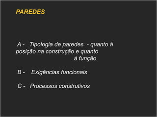 Paredes Tipos, funções e processos construtivos | PPTX