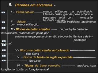 Paredes Tipos, funções e processos construtivos | PPTX