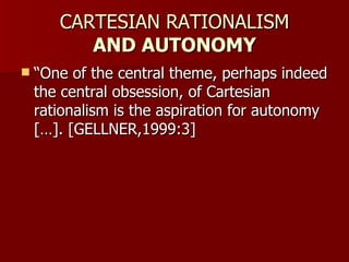 #Aula ppe 2012.1 racionalidade monologica monológica cartesiana | PPT