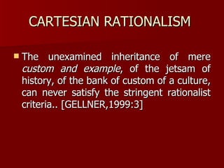 #Aula ppe 2012.1 racionalidade monologica monológica cartesiana | PPT