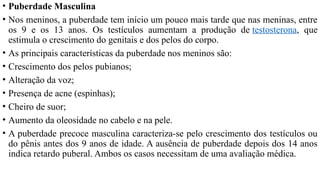 Aula Sobre a fase da Adolescência e as características da Puberdade | PPTX