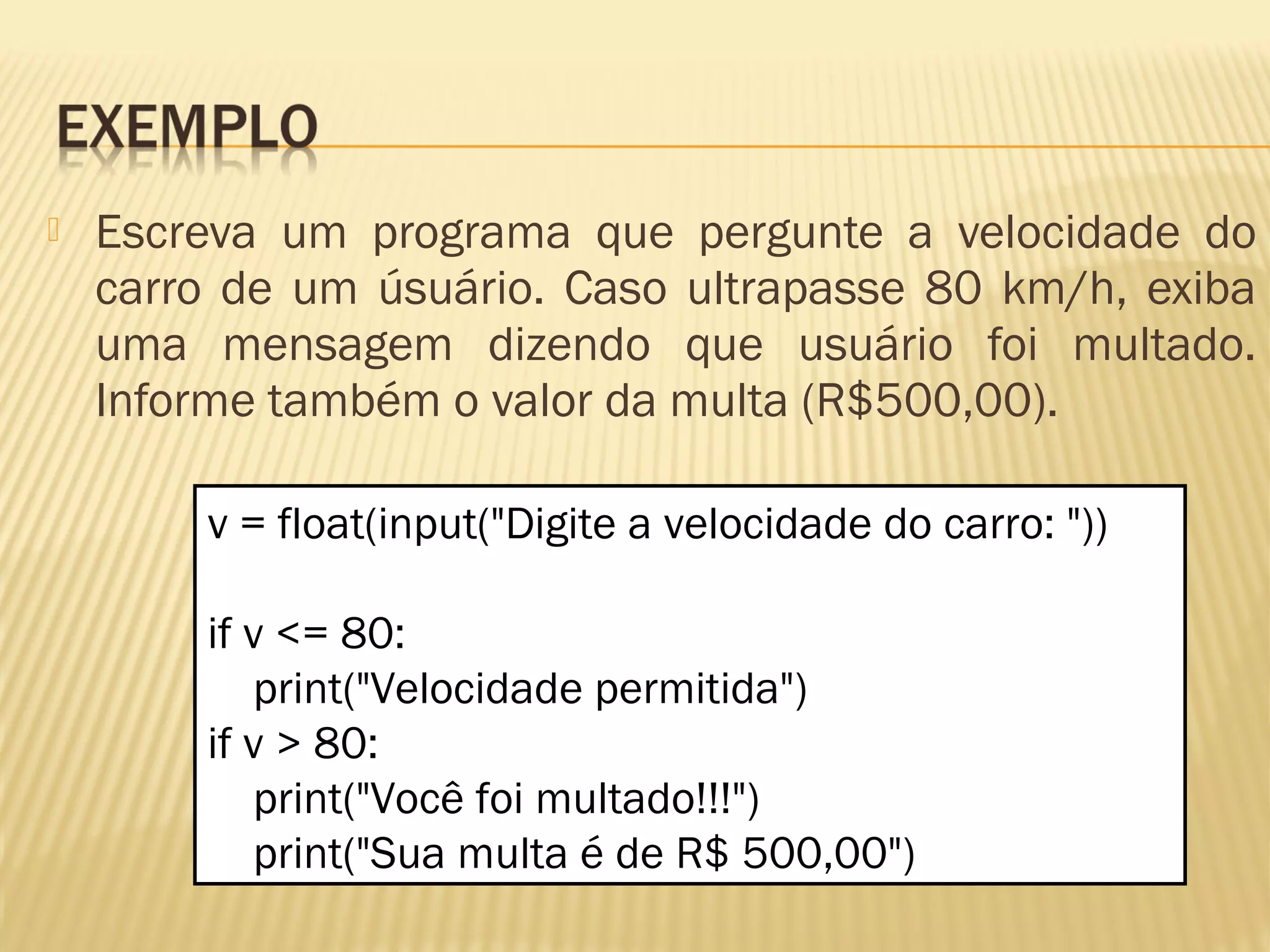 Python: Estrutura de decisão. | PPT
