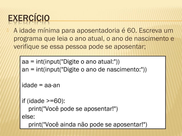 Python: Estrutura de decisão. | PPT