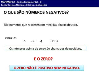 Aulas de matemática(soares)números inteiros (2) | PPTX