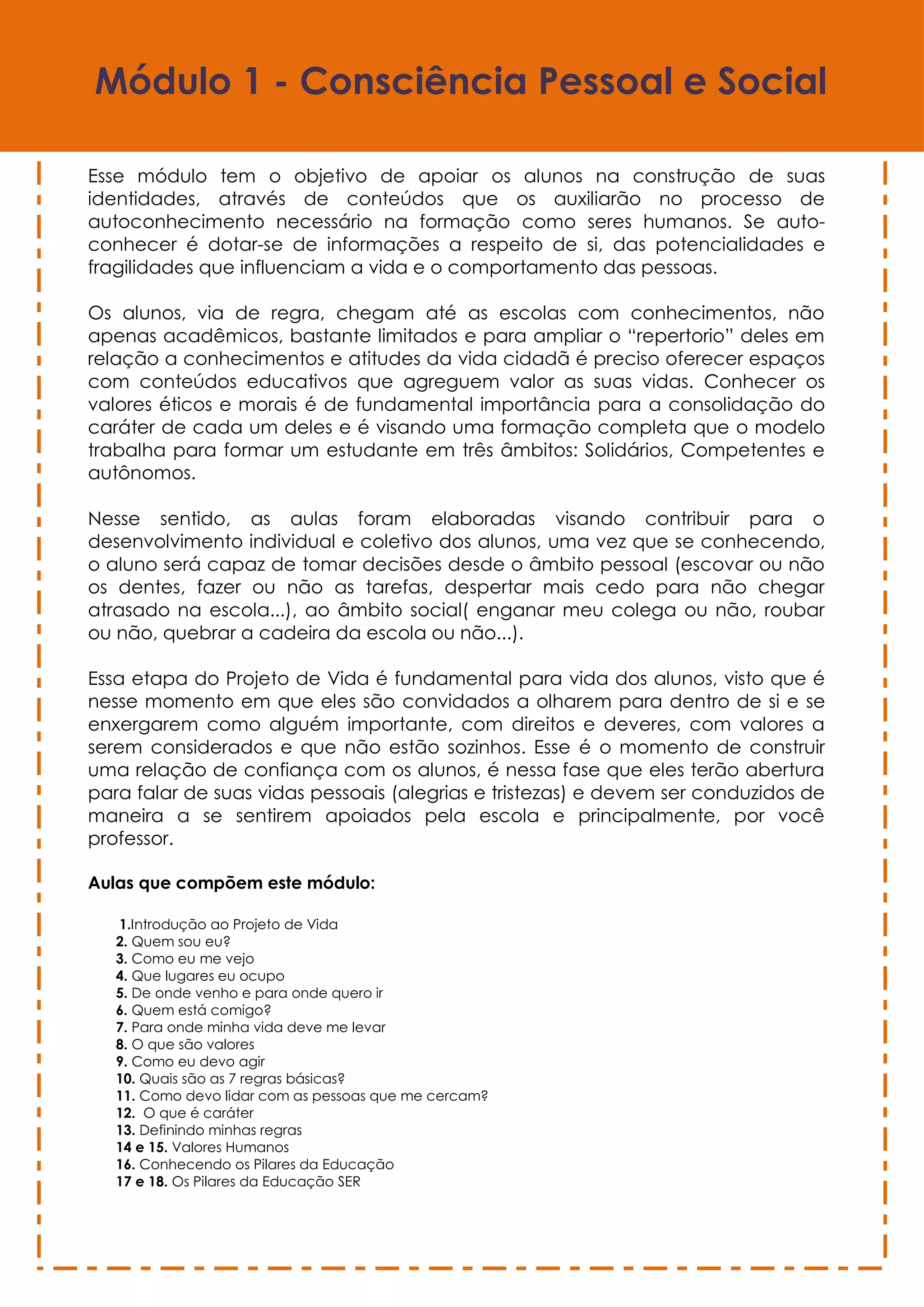 Aulas Projeto De Vida 6º Ao 9º Ano Ef 1º Bimestre Pdf