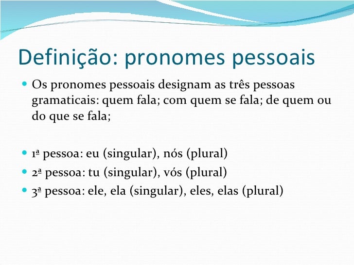 Pronomes Pessoais