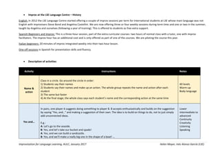 Improvisation for Language Learning | PPT