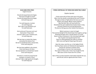 Auld lyrics | DOCX